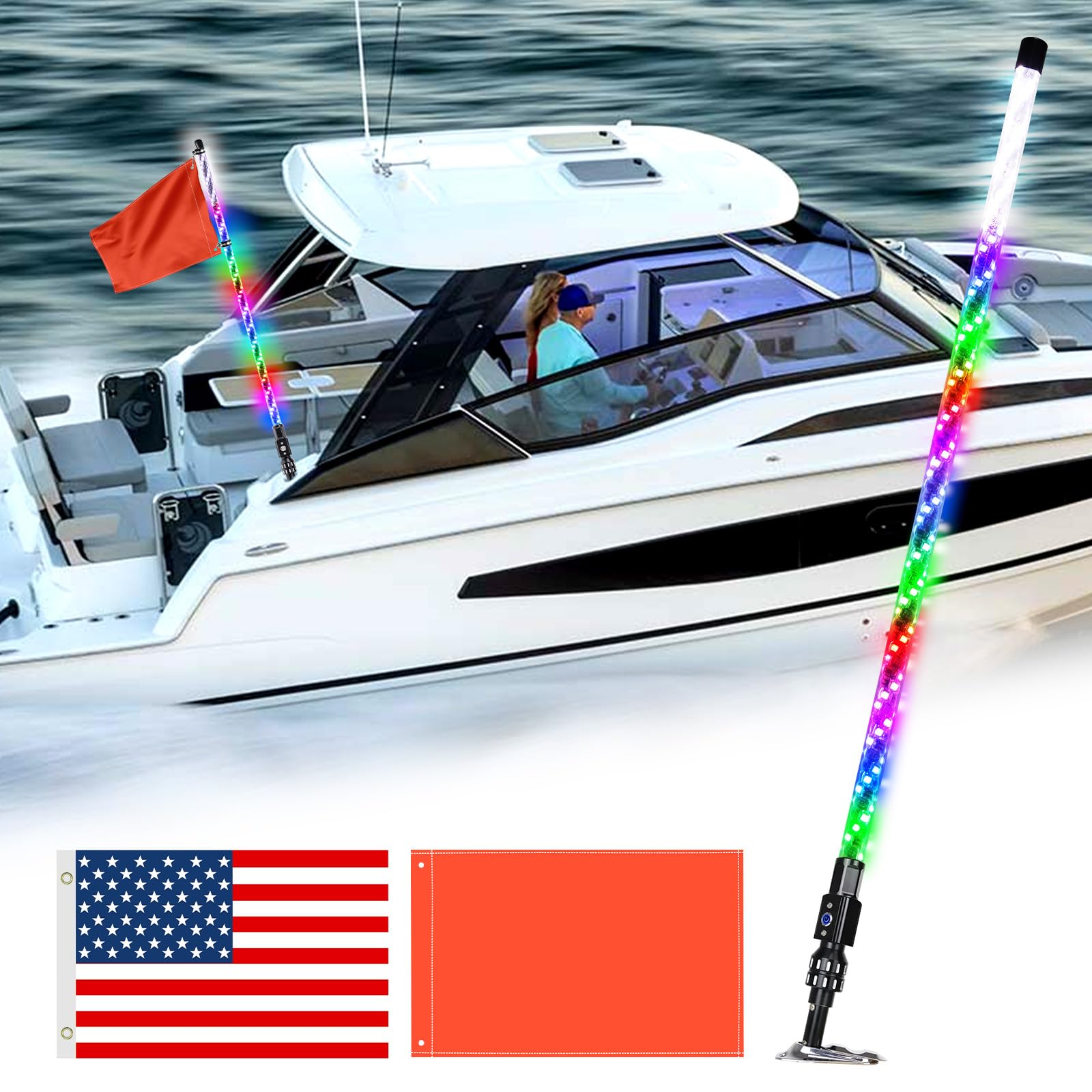 Amazon.com: AddSafety 4FT Nav Lights for Boat, Plug-in Base Boat Whip ...
