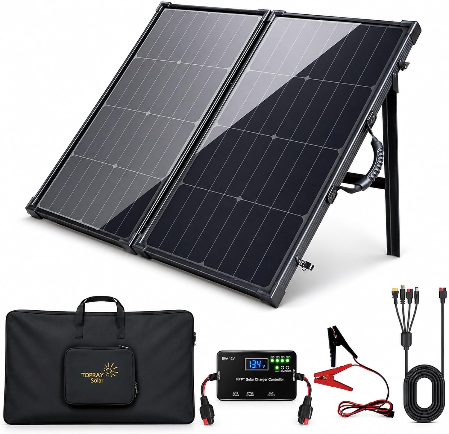Amazon.com : TOPRAY Solar 100W Portable Foldable Solar Panel Suitcase ...