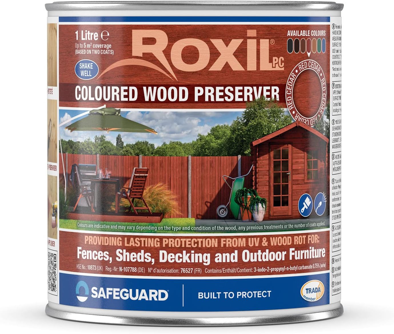 Roxil Wood Stain Preserver (Red Cedar, 1 Litre) - Fast-Drying Satin ...