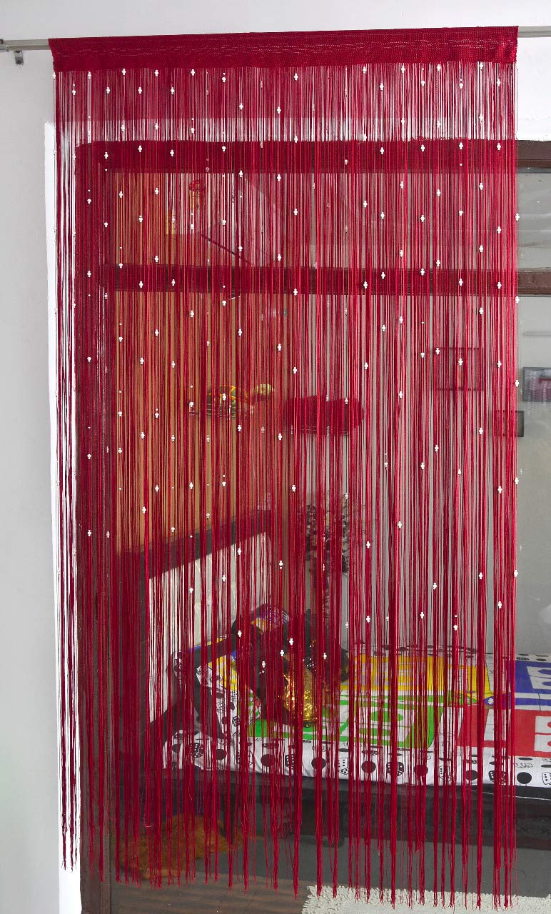 Buy HOMADORN Polyester Solid Pattern Beautiful Threads String Door ...