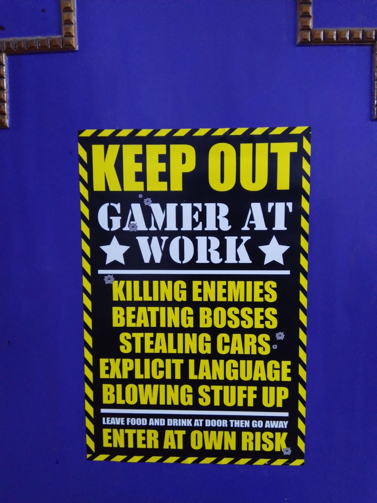 Posterboy 'Keep Out Gamer at Work' Poster (Multicolour, 30.48cm x 45 ...