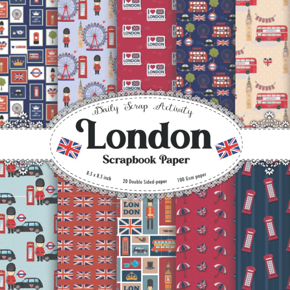 London Scrapbook Paper: Great Britain Paper For Scrapbooking, Double ...