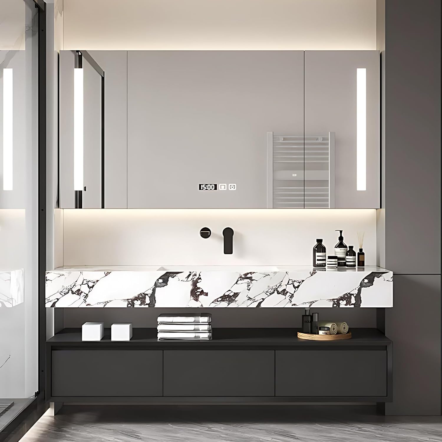 Amazon.com: High QLO Bathroom Vanity with Sink - Floating Bathroom ...