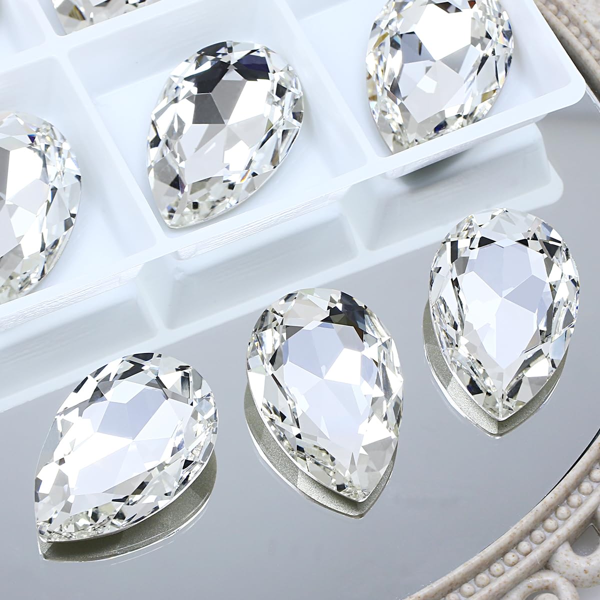 Amazon.com: DONGZHOU Teardrop Crystal Rhinestones, Large Rhinestones ...