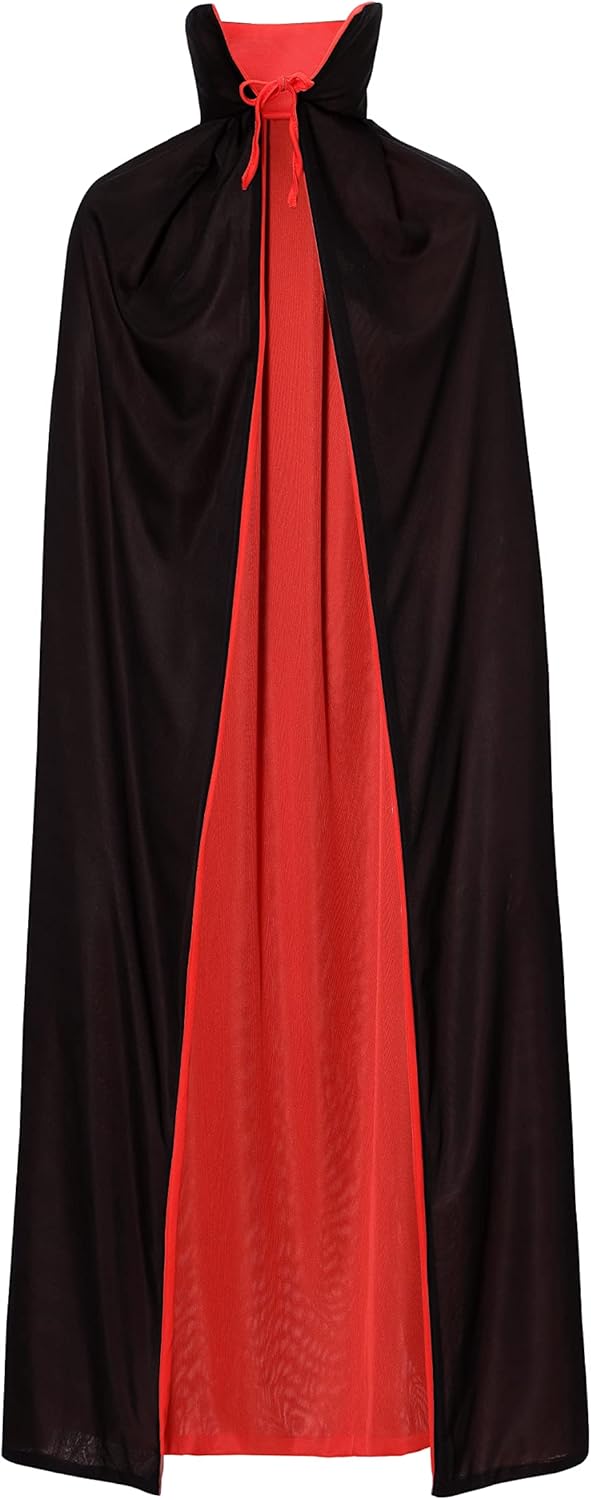 Amazon.com: Halloween Vampire Costume Dual-Layer Cloak Cape Reversible ...