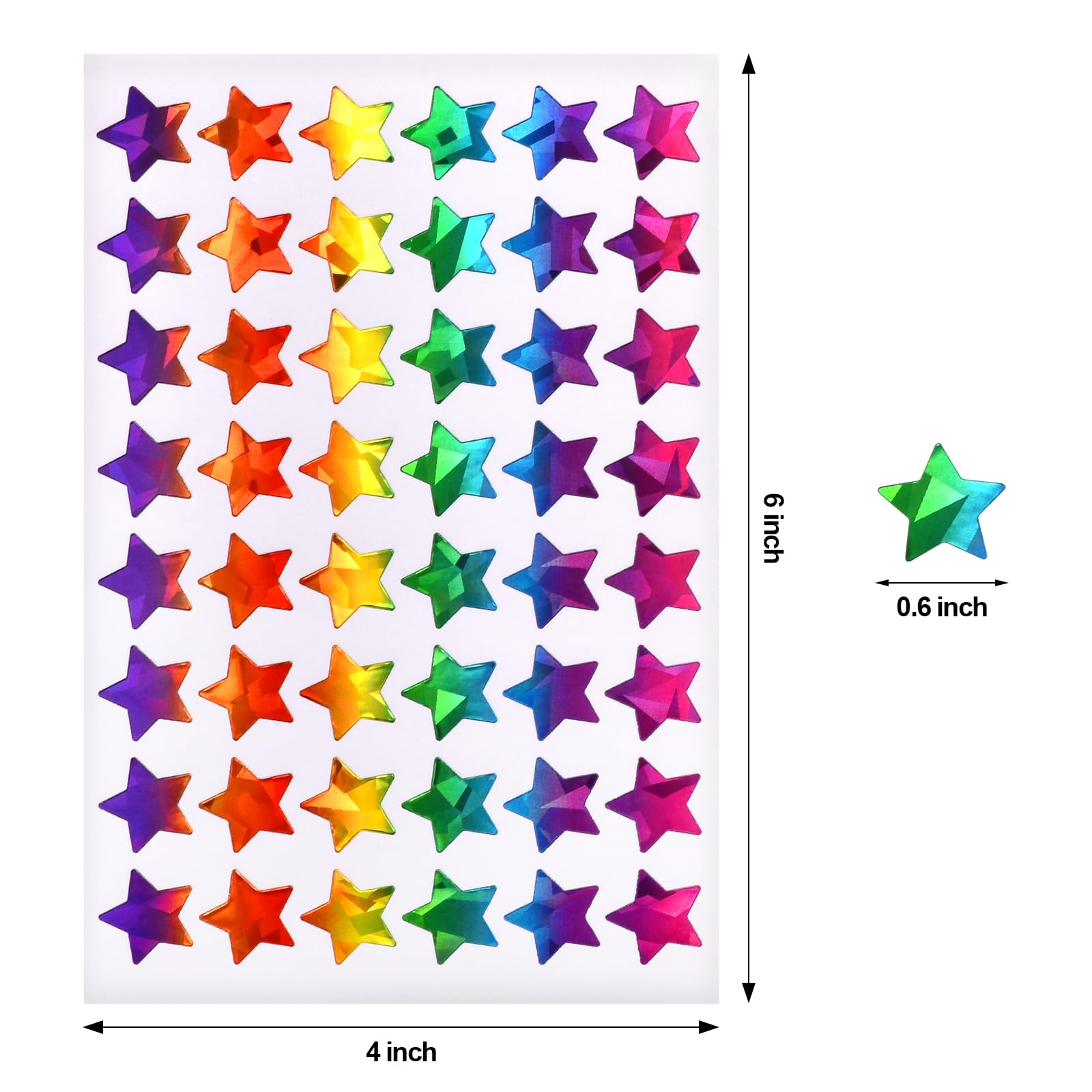 Snapklik.com : 1440 Pcs Star Stickers, 0.6 Inch Small Sparkly ...
