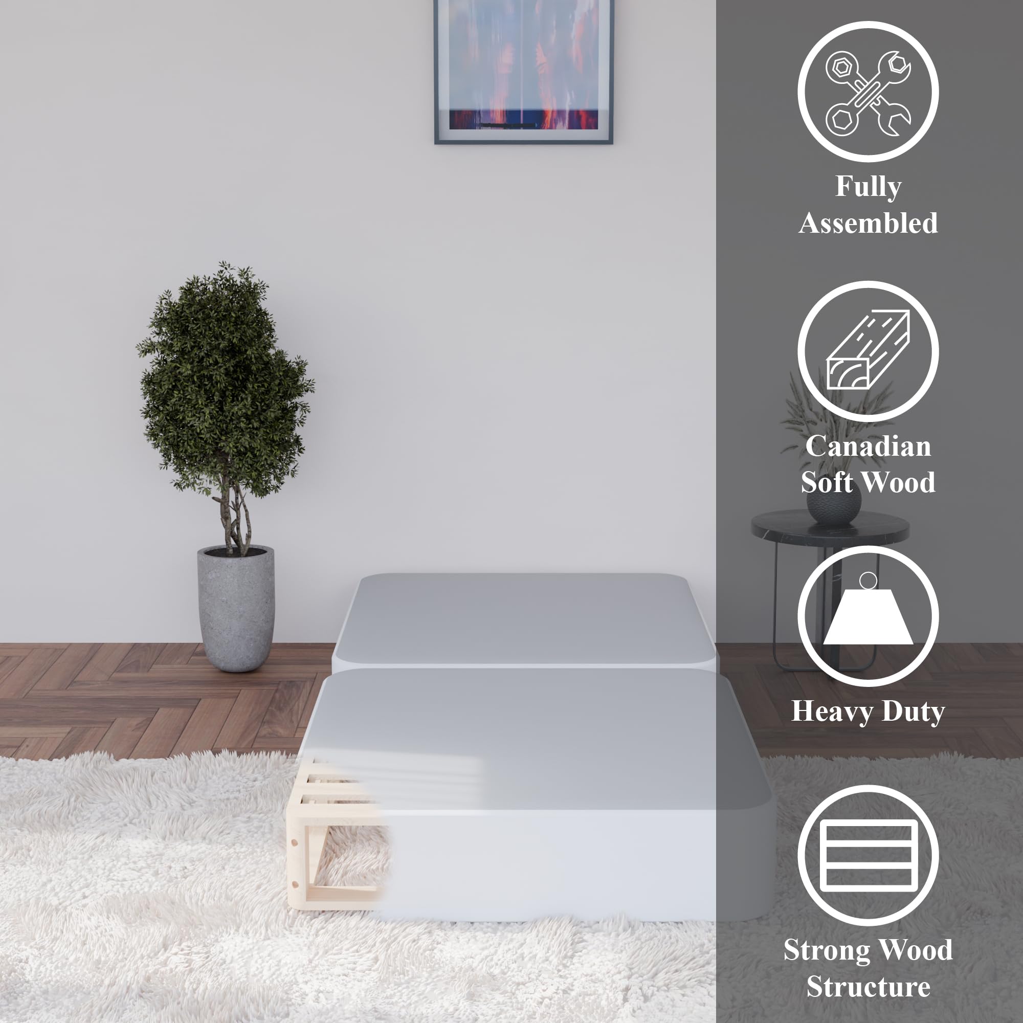 Snapklik.com : 4-Inch Sturdy Box Spring For Mattress Support-Durable ...