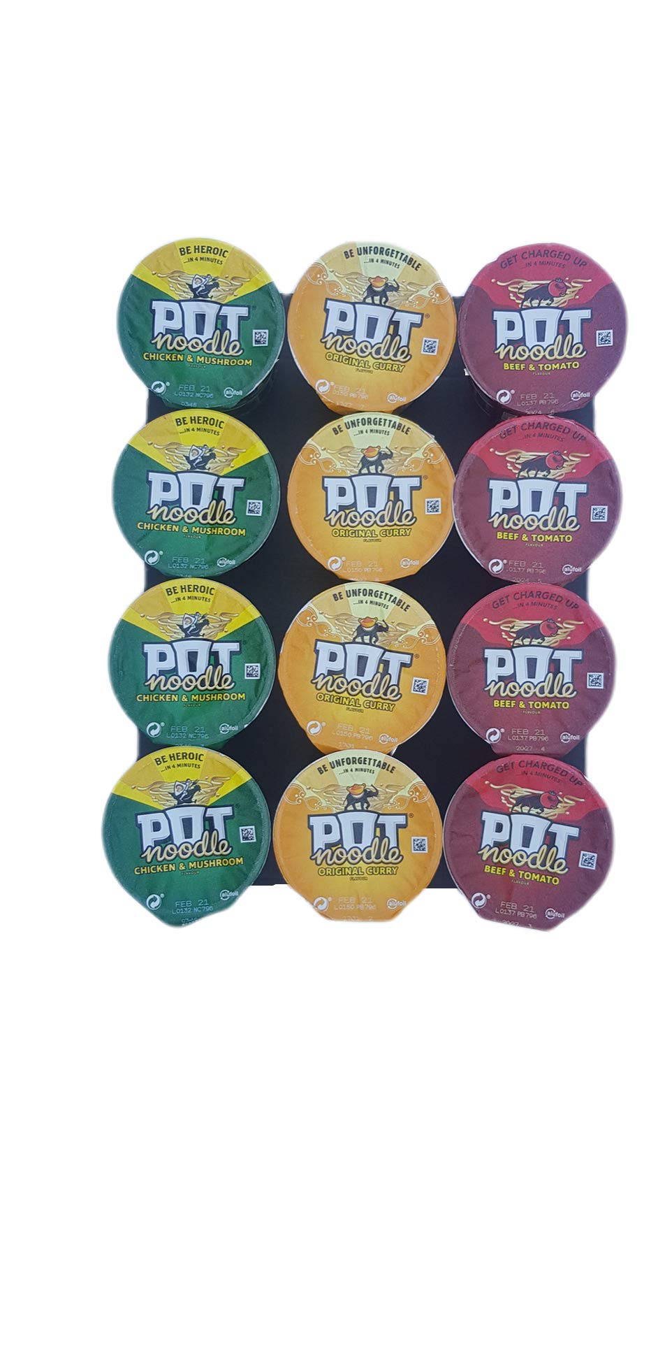 Pot Noodles Selection Pack 3 Varieties 4 of Each Flavour. 12 Great ...
