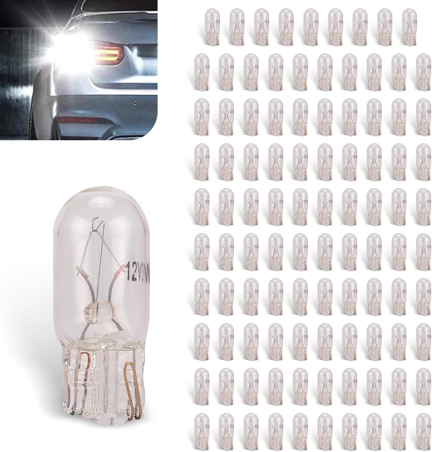 Amazon.com: leechio 100 PCS T10 Brake Light Bulbs, 12V 5W Turn Signal ...