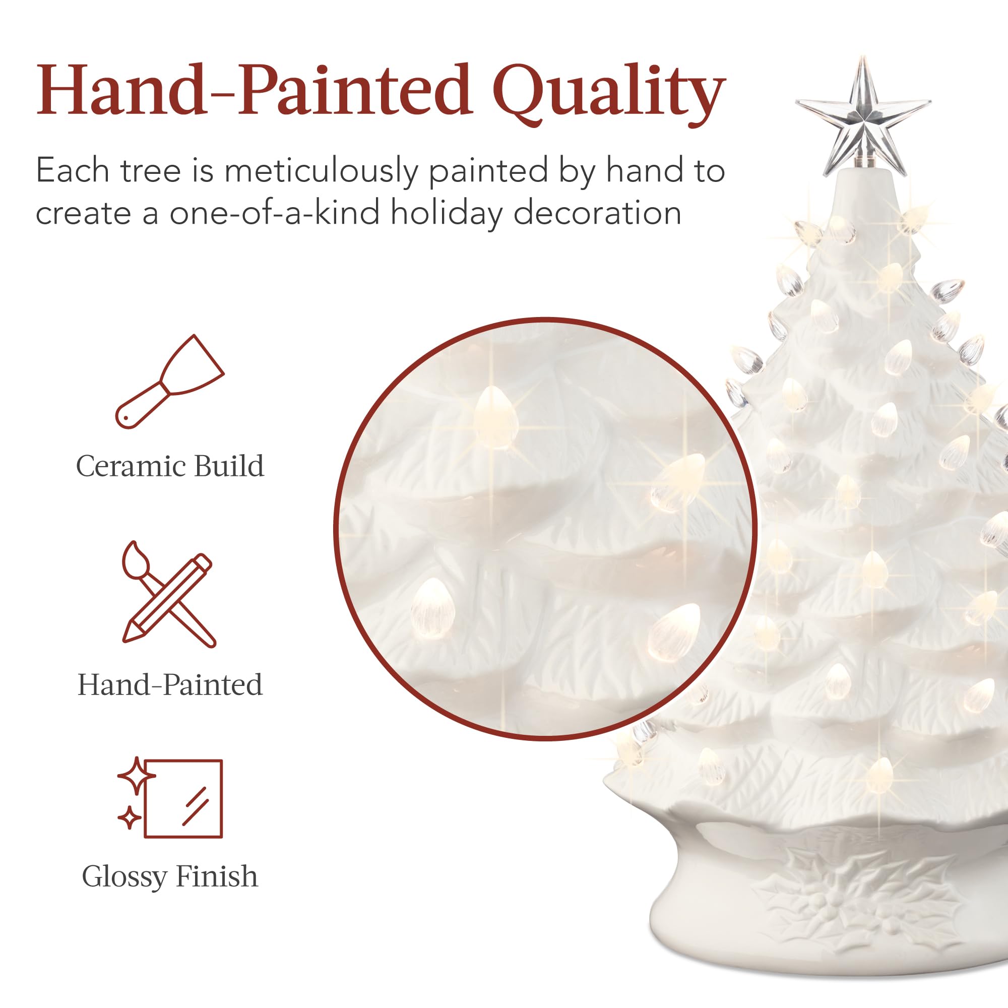 Snapklik.com : Best Choice Products 24in Extra Large Ceramic Christmas Tree