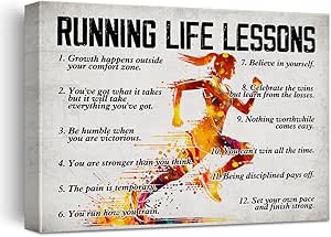 Amazon.com: Running Poster Canvas Wall Art for Home Decor, Running Life ...