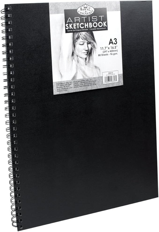 Royal & Langnickel A3 Hardback Sketch Book, Black : Amazon.co.uk: Fashion