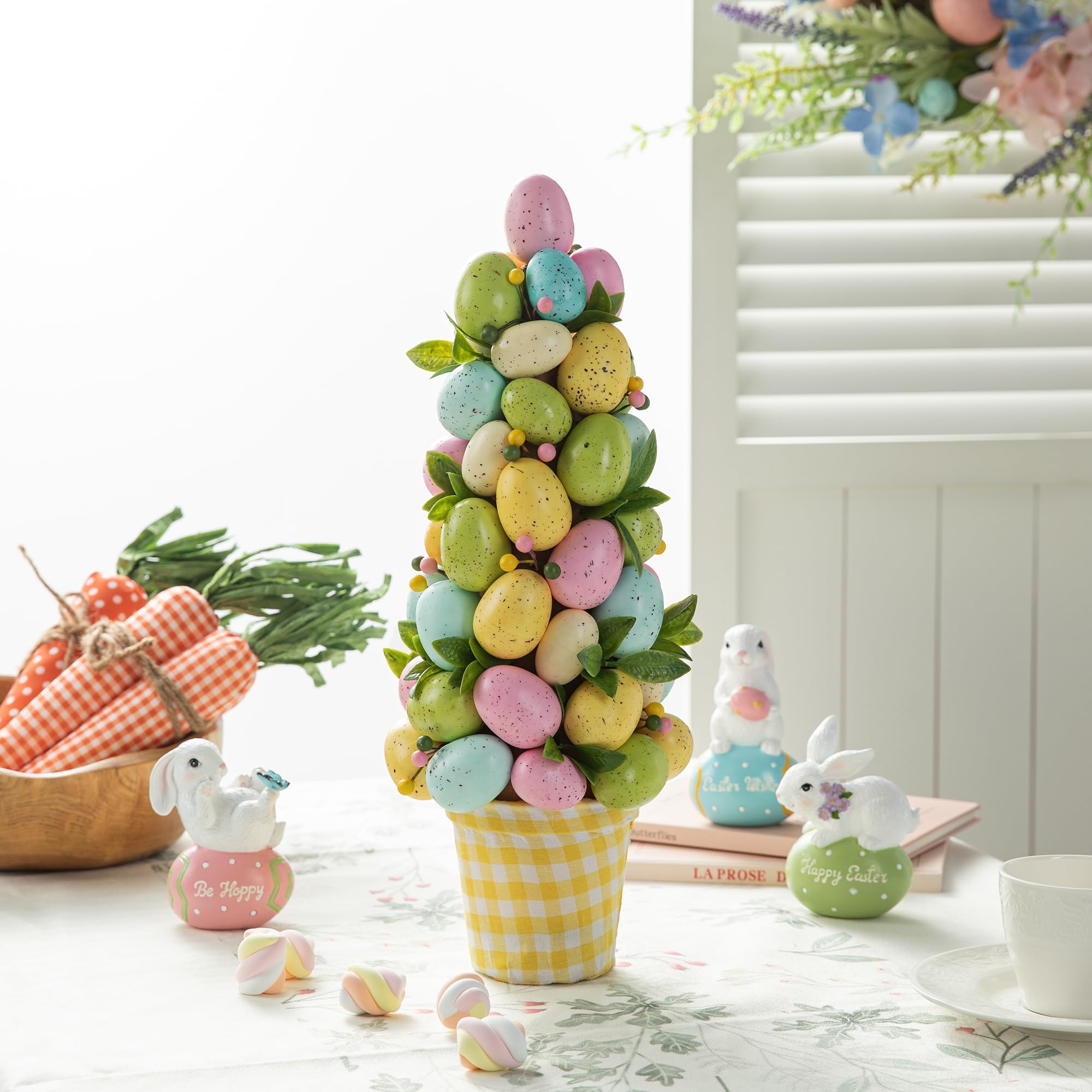 Amazon.com: Glitzhome Easter Eggs Table Tree Decor for Spring Easter ...