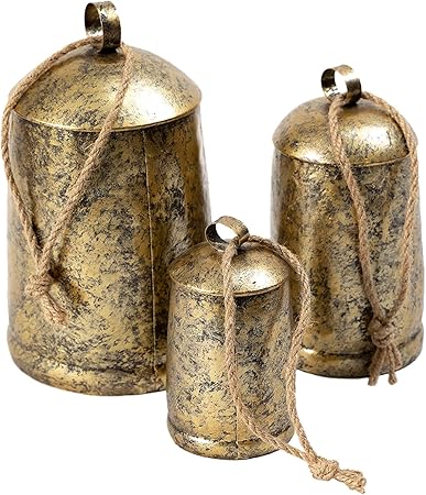 Amazon.com: Metal Harmony Bells Set of 3, Shabby Chic Cow Bells for ...