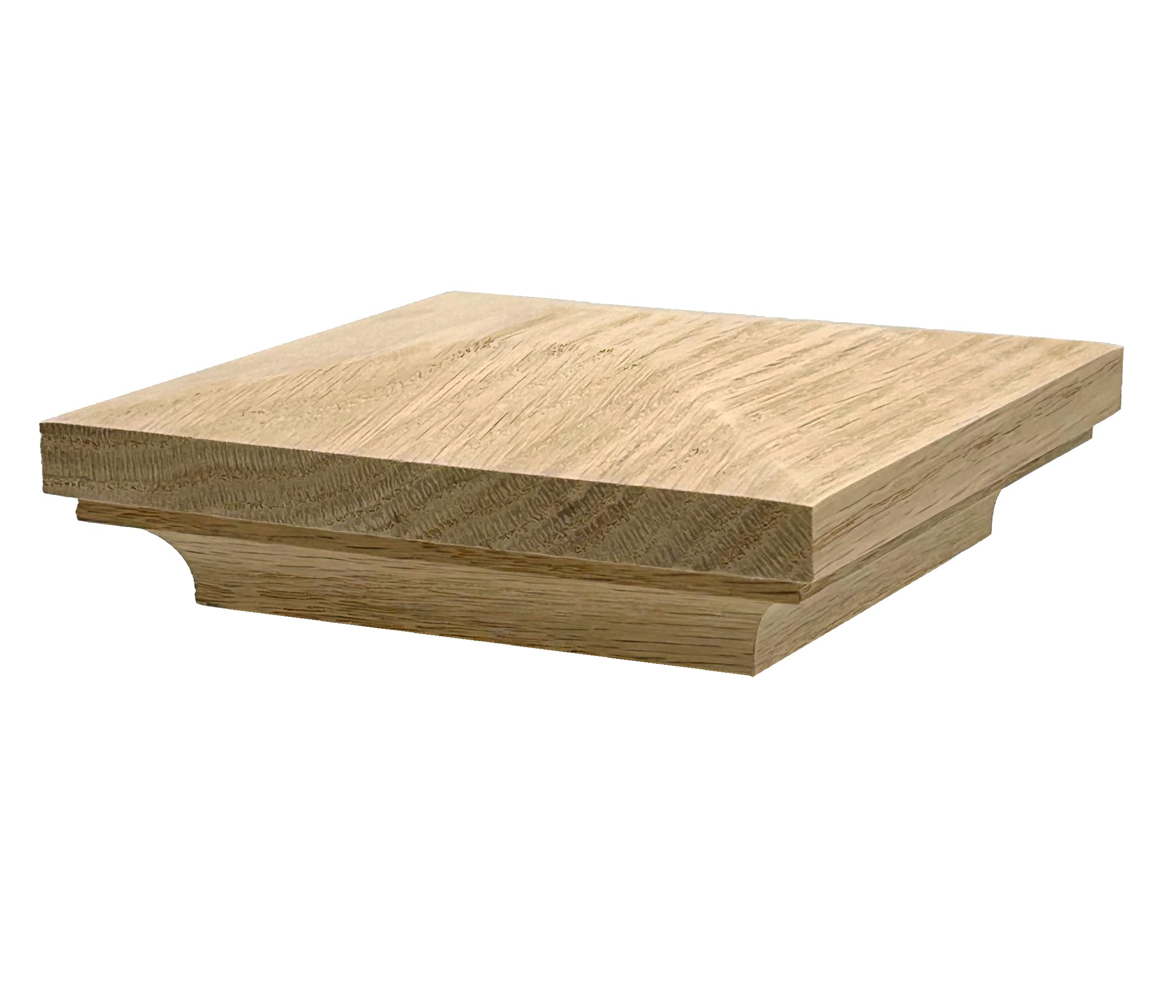 Flat Peak Newel Cap, for 3 1/4" Square Newel Posts, Hardwood (Red Oak ...