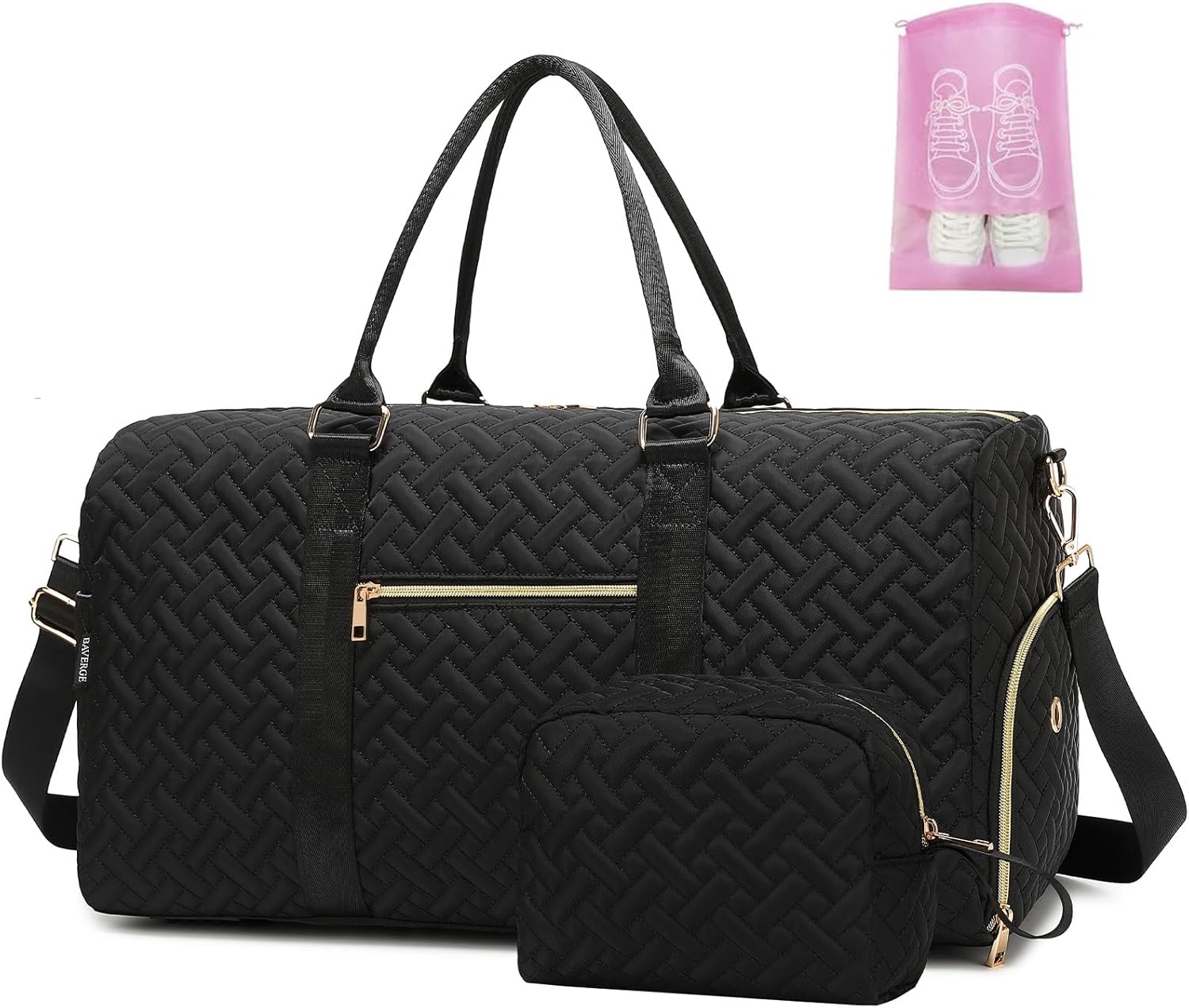 Amazon.com | BAVERGE Travel Duffle Bag for Women, Weekender Bag with Shoe Compartment, Weekend ...