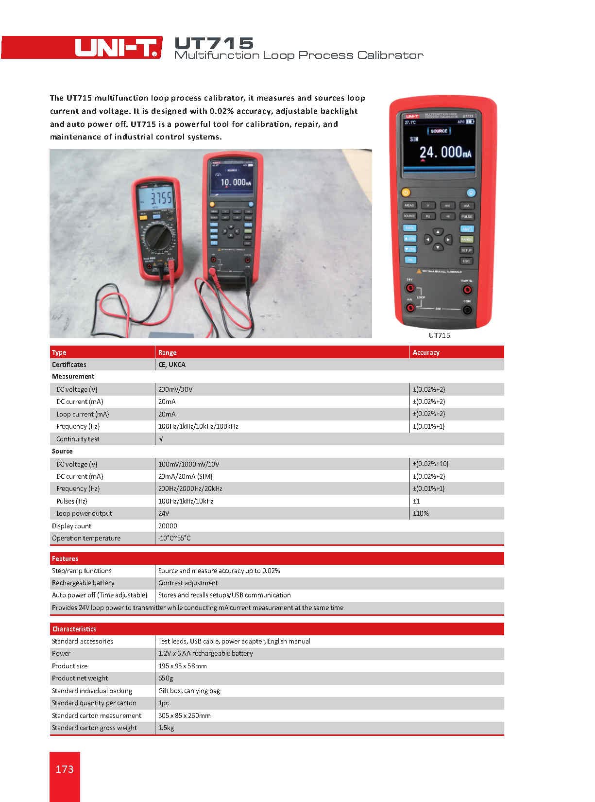 Snapklik.com : UT715 Multifunction Loop Process Calibrator DC Voltage ...