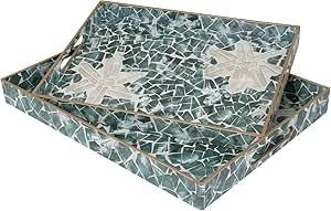 Amazon.com: MAONAME Green Serving Trays with Handles, Rectangular ...