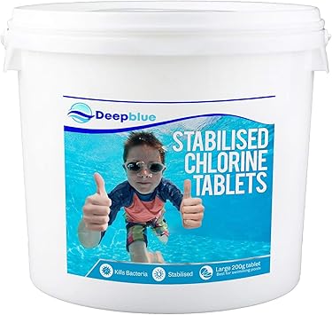 Deep Blue - 200g STABILISED Chlorine Tablets 5Kg SLOW RELEASE ...