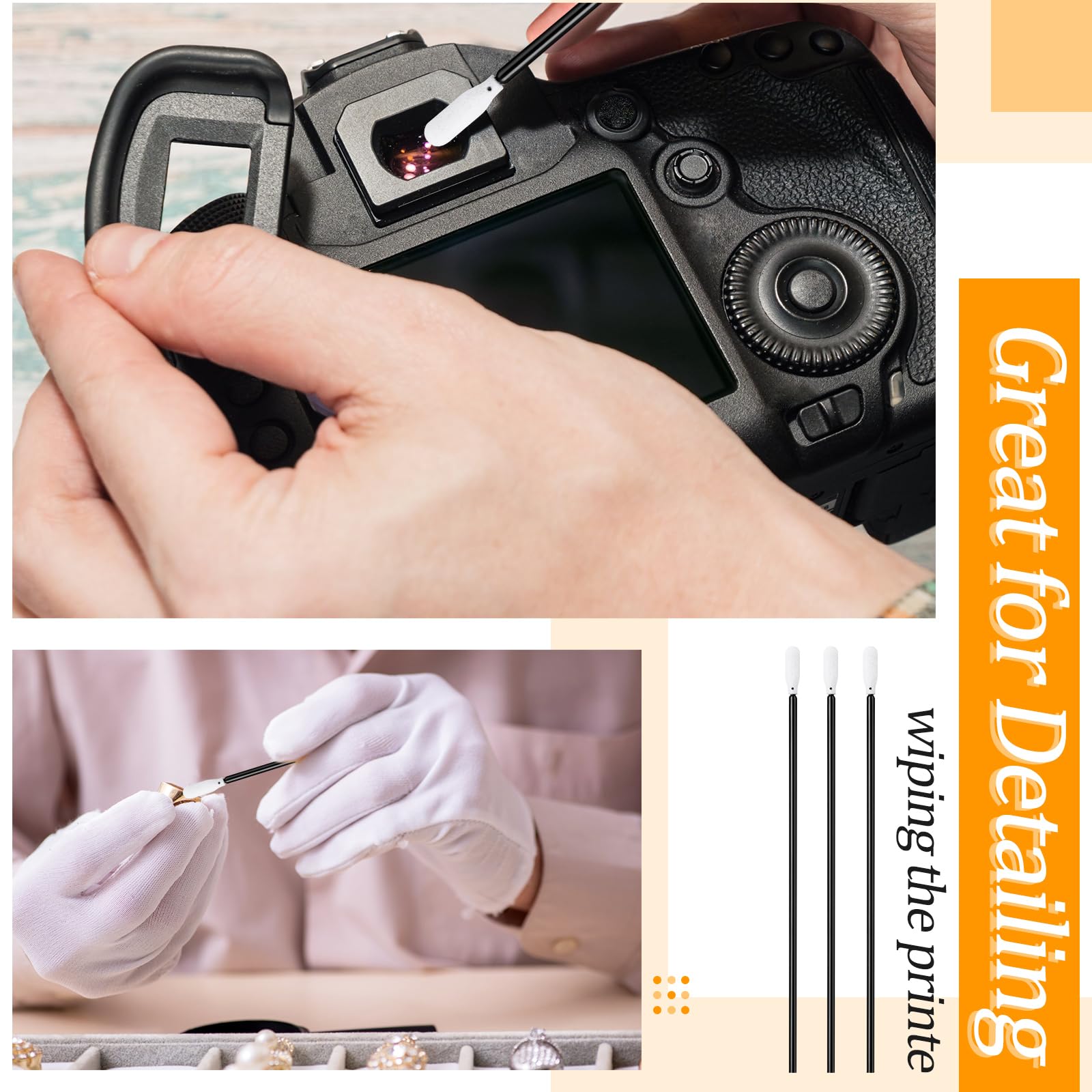 Snapklik.com : Chinco 200 Pieces Foam Swab Sponge Swab Foam Tips Sponge ...