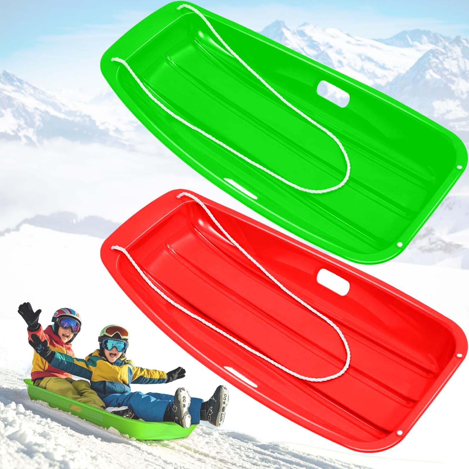 Snapklik.com : Snow Sleds For Kids And Adult - 35 Inch Downhill ...