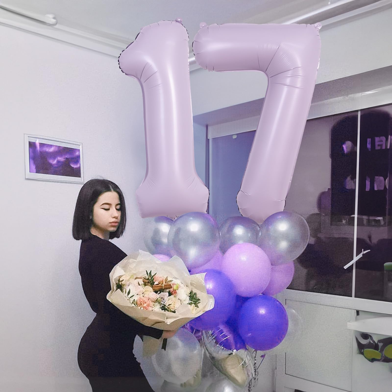 Snapklik.com : Pastel Purple Number 70 Birthday Balloons, 40 Inch Large ...