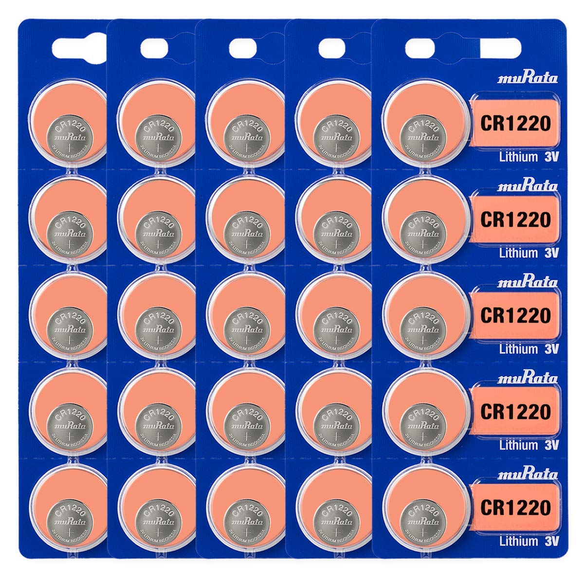 Amazon.com: Murata CR1220 Battery DL1220 ECR1220 3V Lithium Coin Cell ...