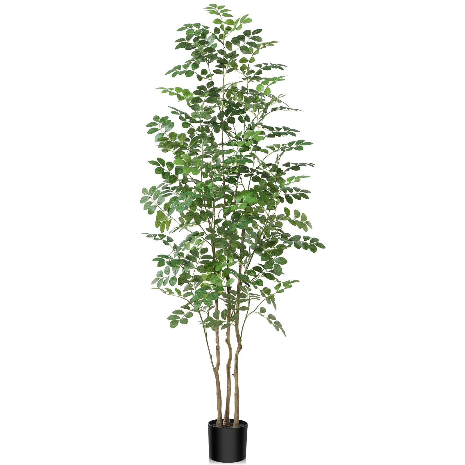 Artificial Tree, 6ft Tall Fake Moringa Tree, Fake Silk Plants in Pot ...