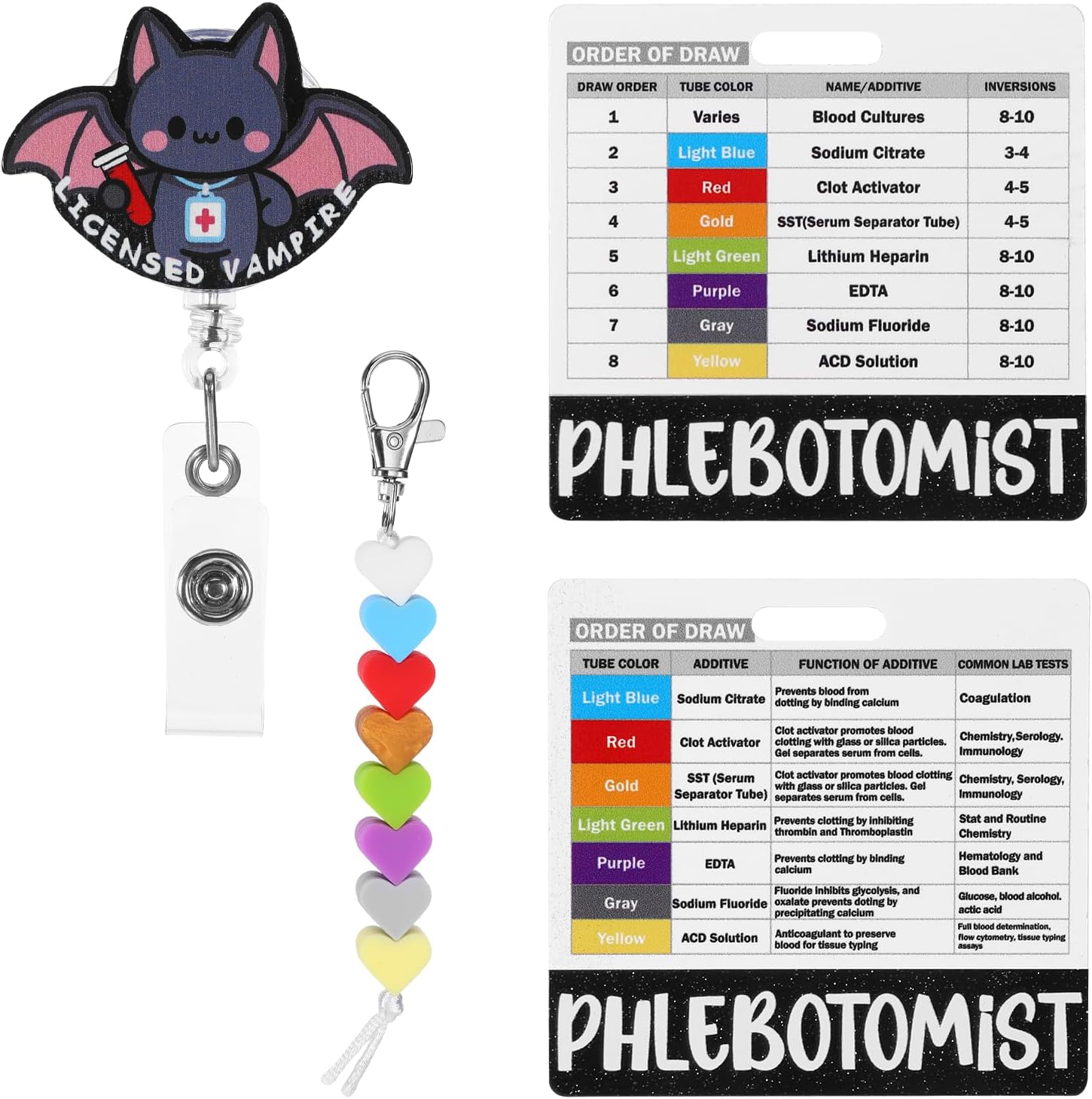 Amazon.com : 4Pcs Phlebotomy Badge Reel Set Phlebotomy Essentials Order ...
