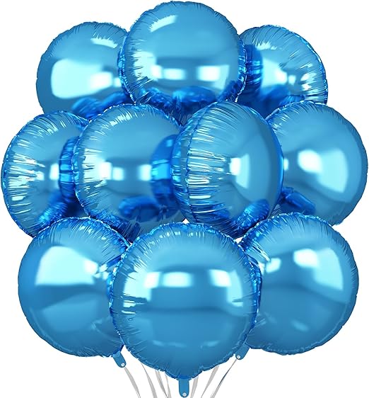 Amazon.com: Blue Round Balloons,20Pcs Blue Foil Balloon Giant Round ...