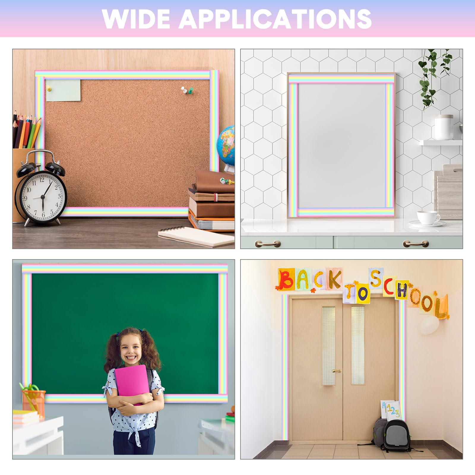 Snapklik.com : Pasimy 49.2 Ft Colorful Bulletin Board Border Rainbow ...