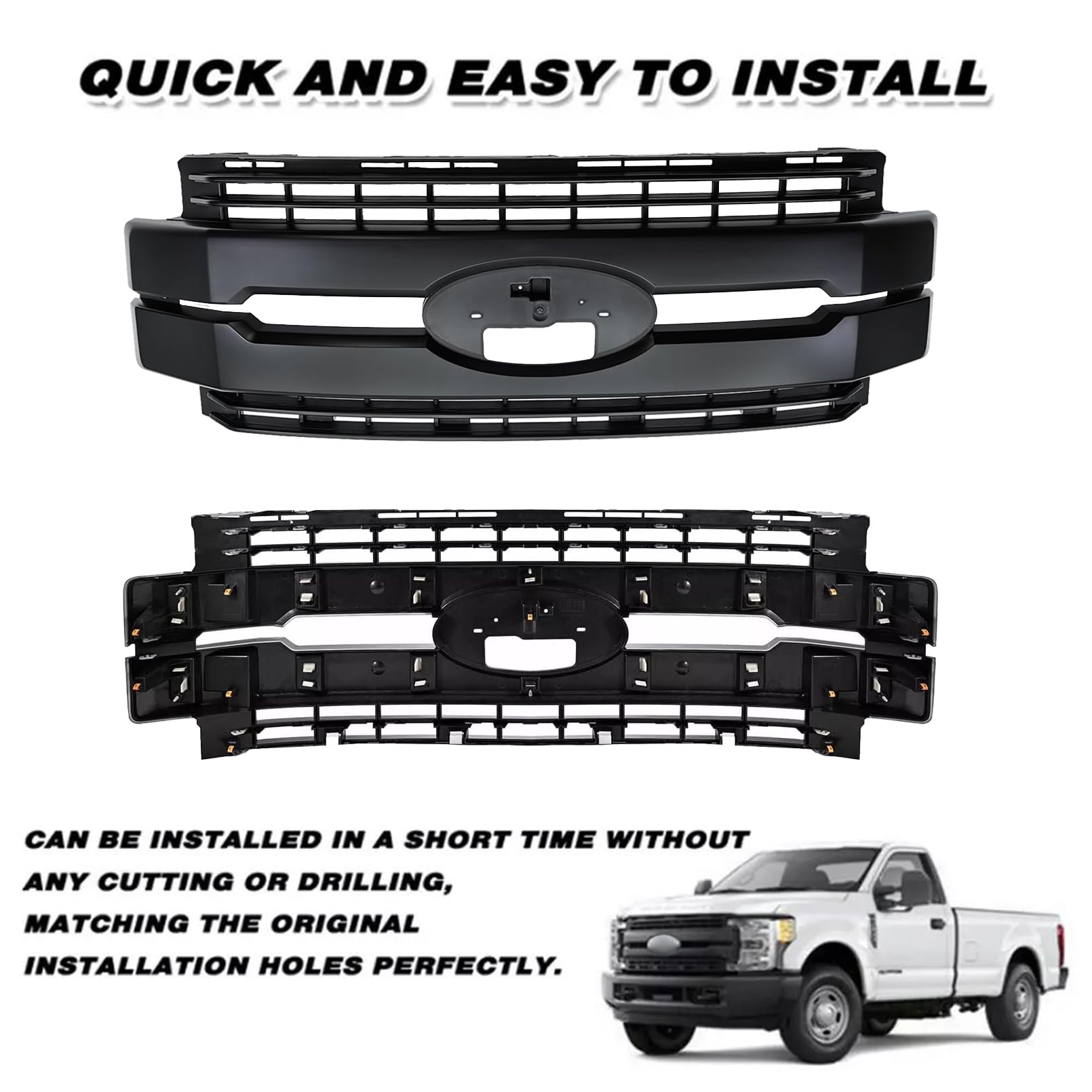 Snapklik.com : Bewild Grille Assembly Fit For 2017 2018 2019 Ford F250 ...