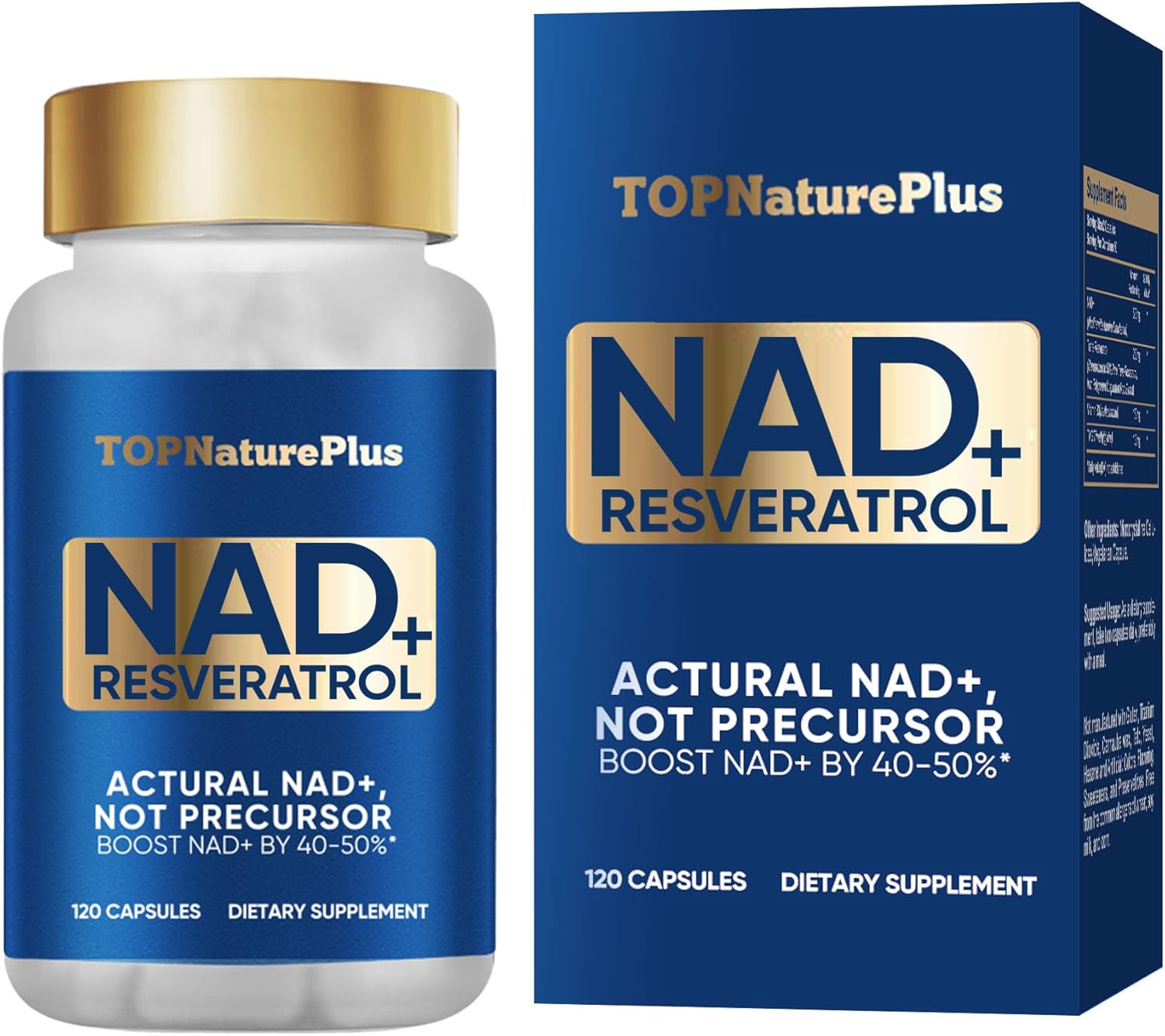 TOPNaturePlus Suplemento de NAD+ 1000 mg, puro, orgánico, suplemento de ...