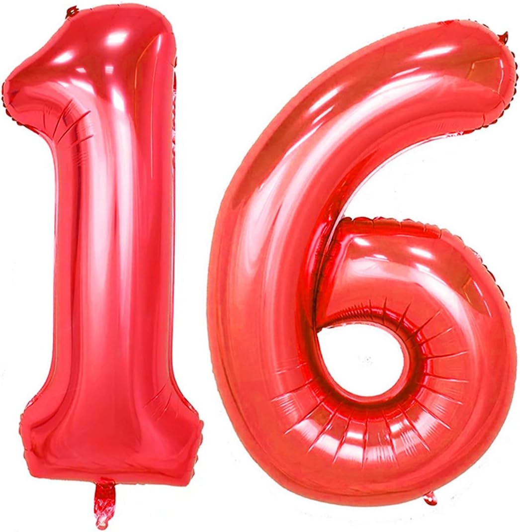 Amazon.com: Number 40 red foil 40inch jumbo digital balloons, 40th ...