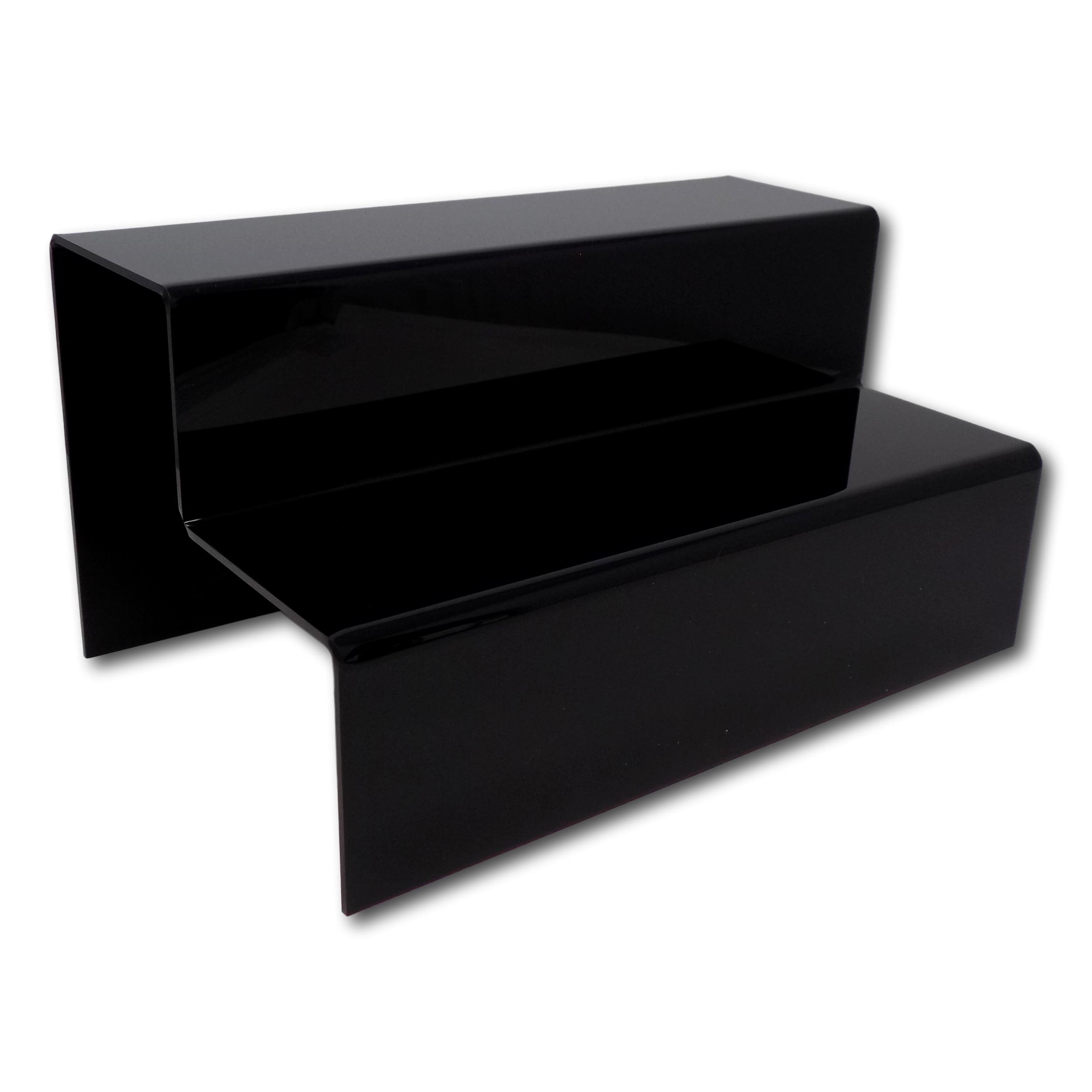 EPOSGEAR Two Step Tier Clear or Coloured Acrylic Plastic Retail Riser ...