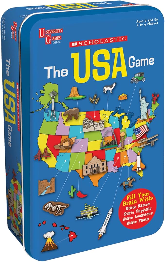 Amazon.com: The Scholastic USA Game Tin,72 months to 1188 months : Toys ...