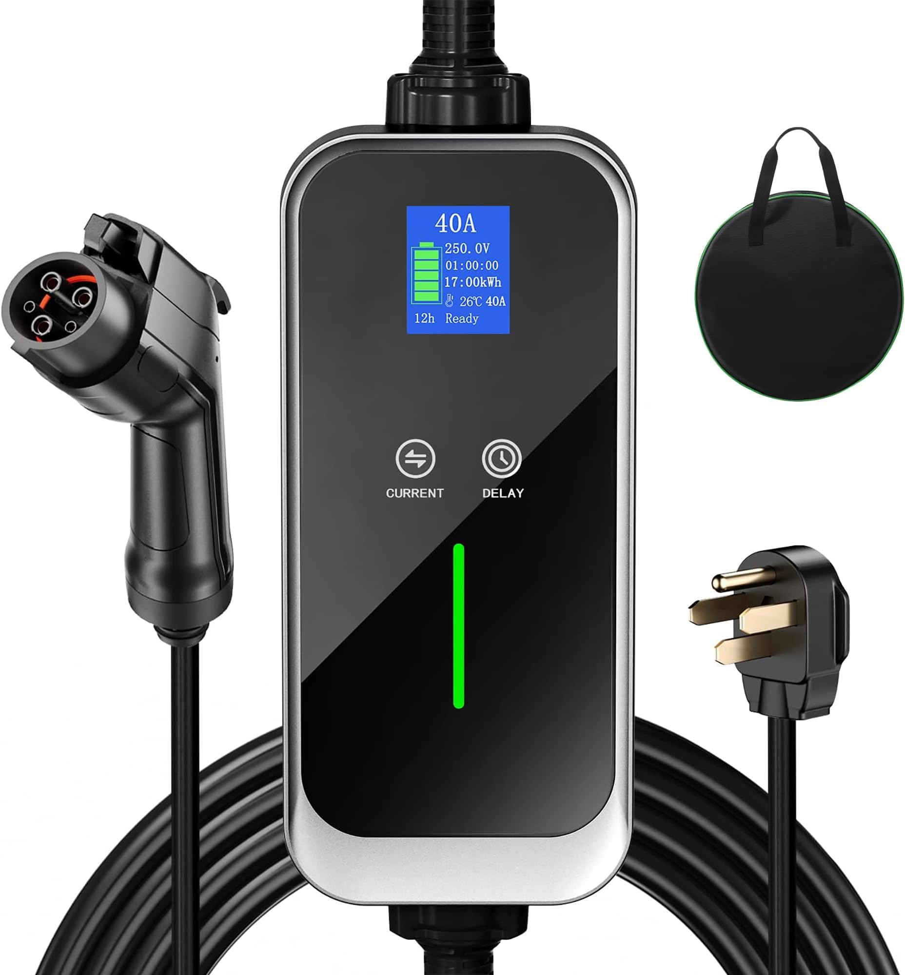 Amazon.com: VEVOR Level 2 EV Charger, 24 Amp 110-240V, Portable Electric Vehicle Charger with 25 ...