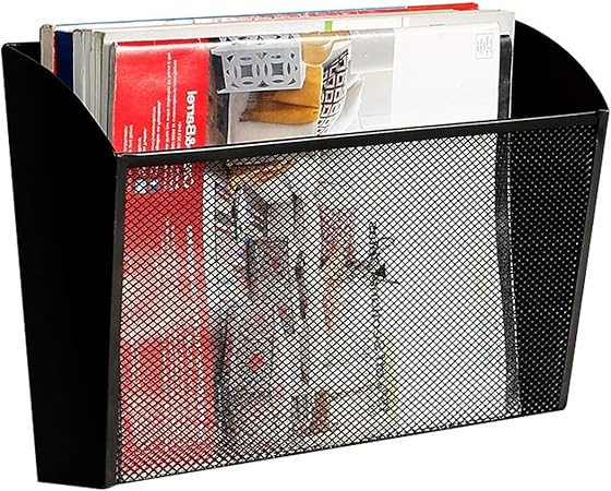 Designa Wall File Holder Hanging Mesh Letter Pocket Organizer, Black ...