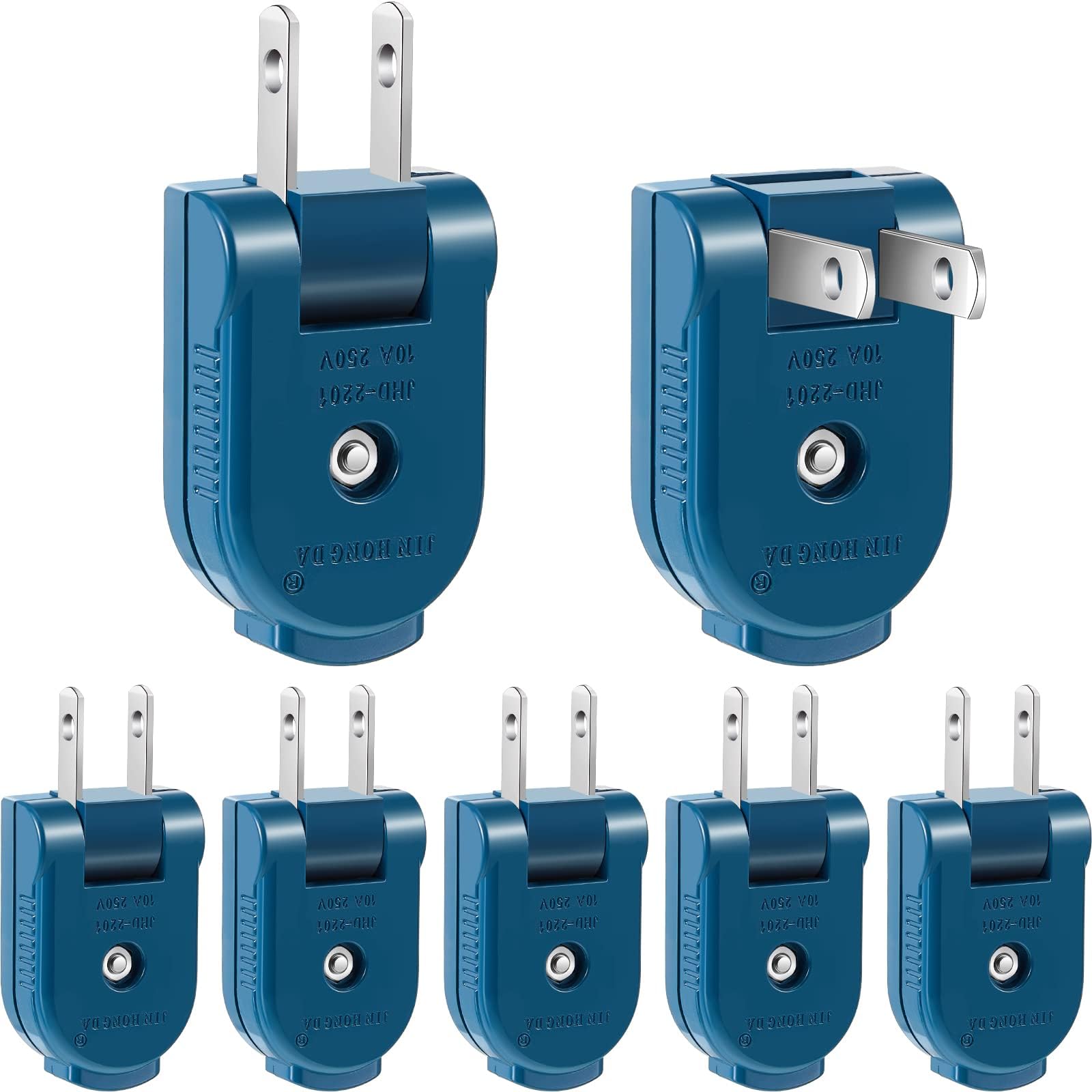 Amazon.com: 7 Piece Replacement Plug Extension Cord Plug 2 Prong, 125V ...