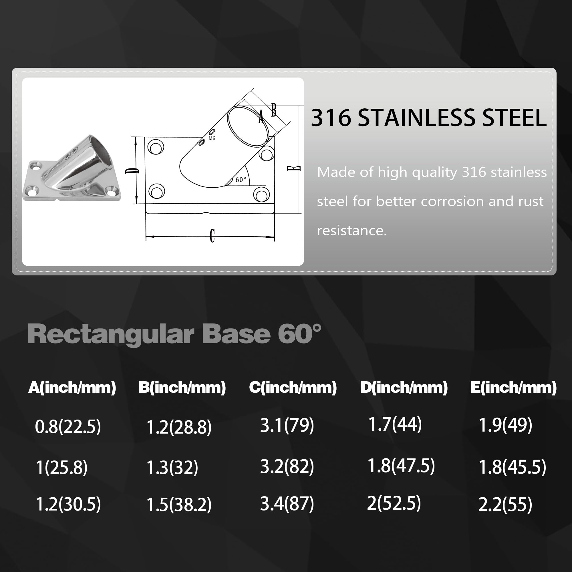 Snapklik.com : Laorde Stainless Steel Boat Rail Fittings 60/90 Degree ...