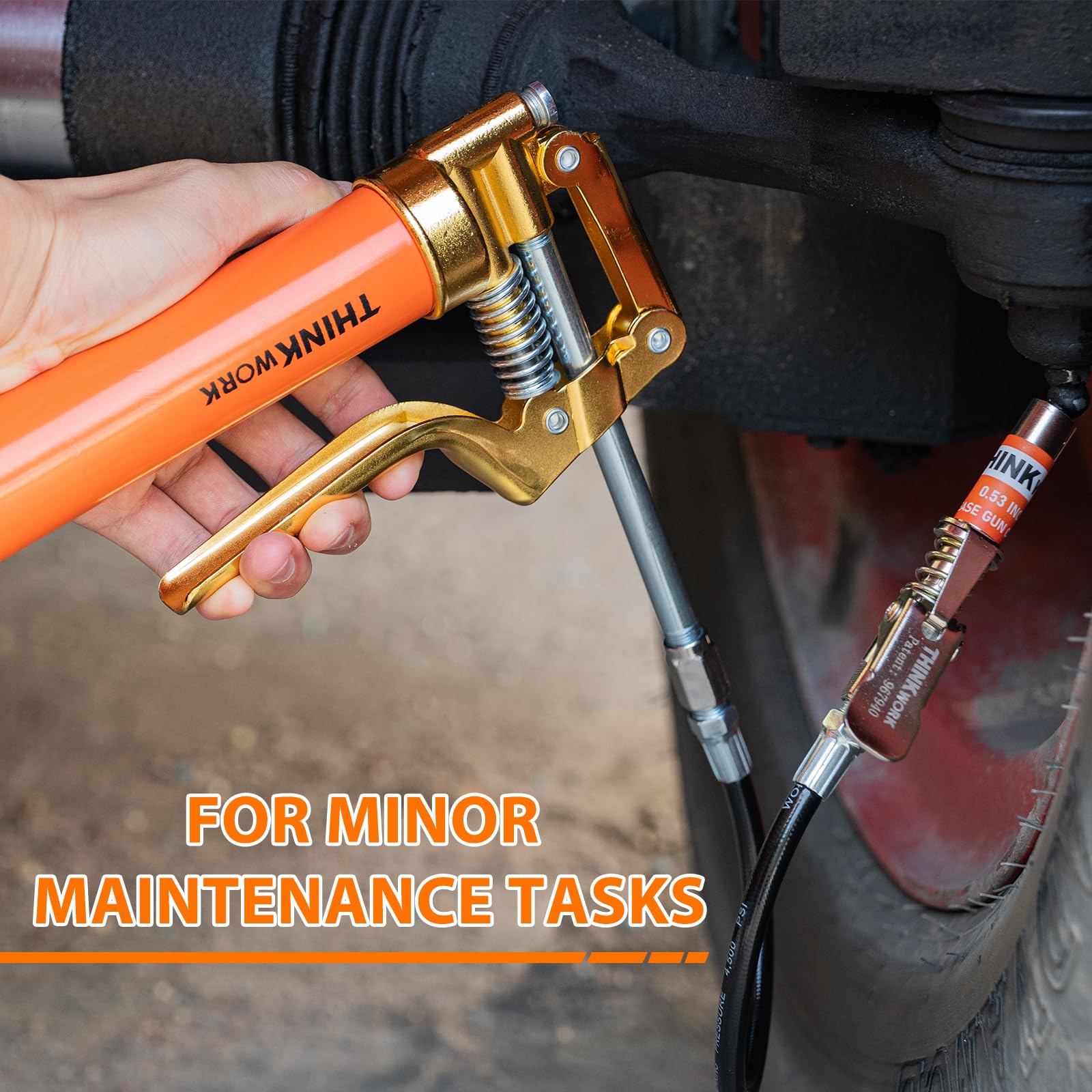 Snapklik.com : THINKWORK Mini Grease Gun Kit For 3 Oz Tubes, 3000 PSI ...