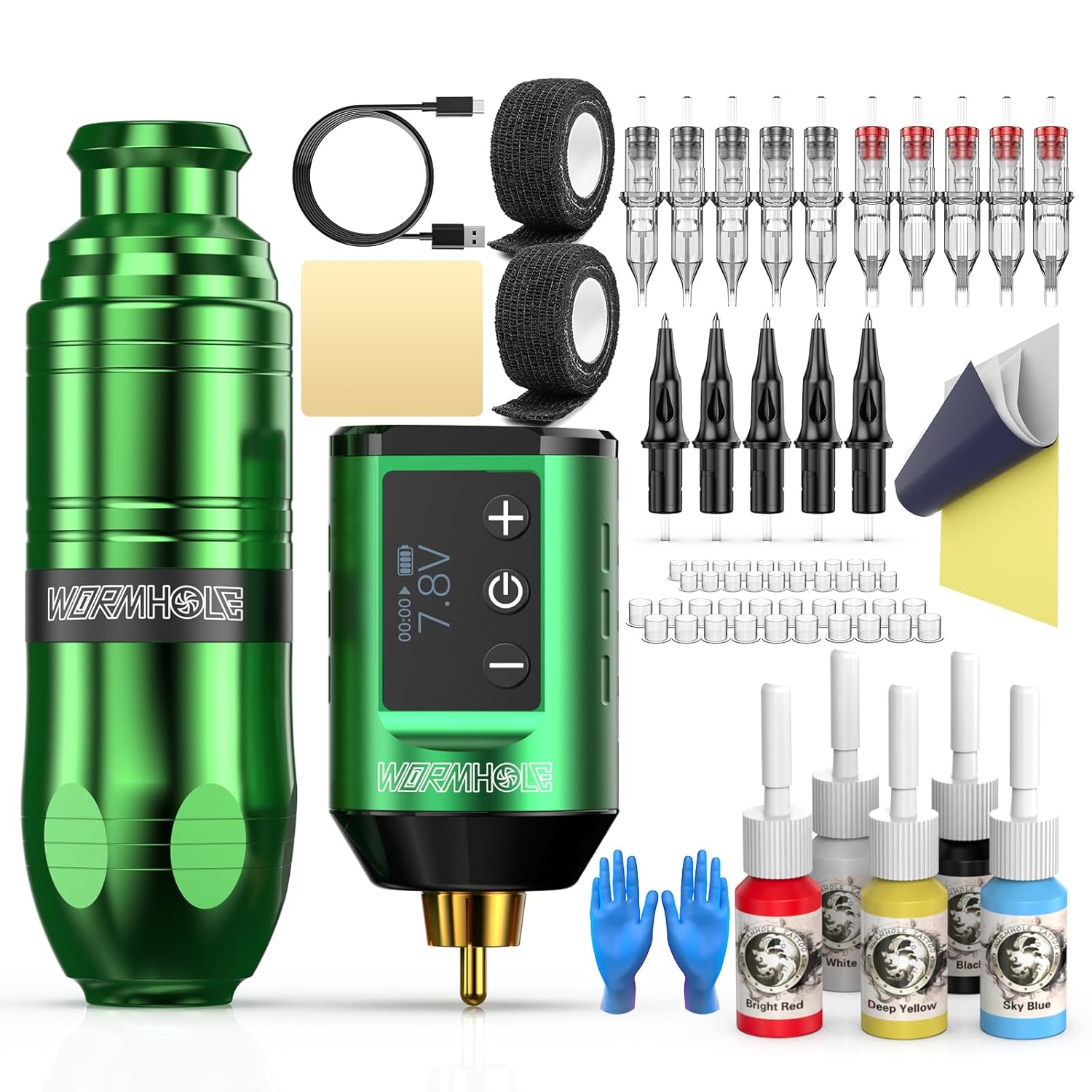 Amazon.com: Tattoo Gun Kit, Wormhole Wireless Tattoo Machine Kit Tattoo ...