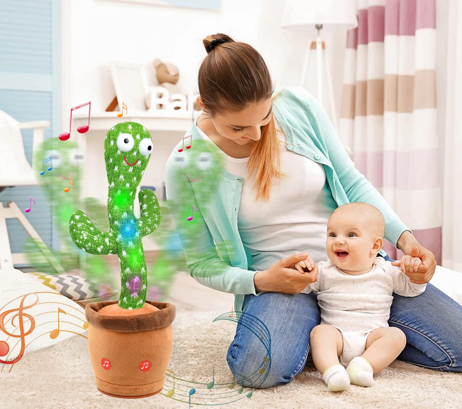 Cactus Baby Toys Boy Girl Gifts, Talking Singing Mimicking Cactus Plush ...