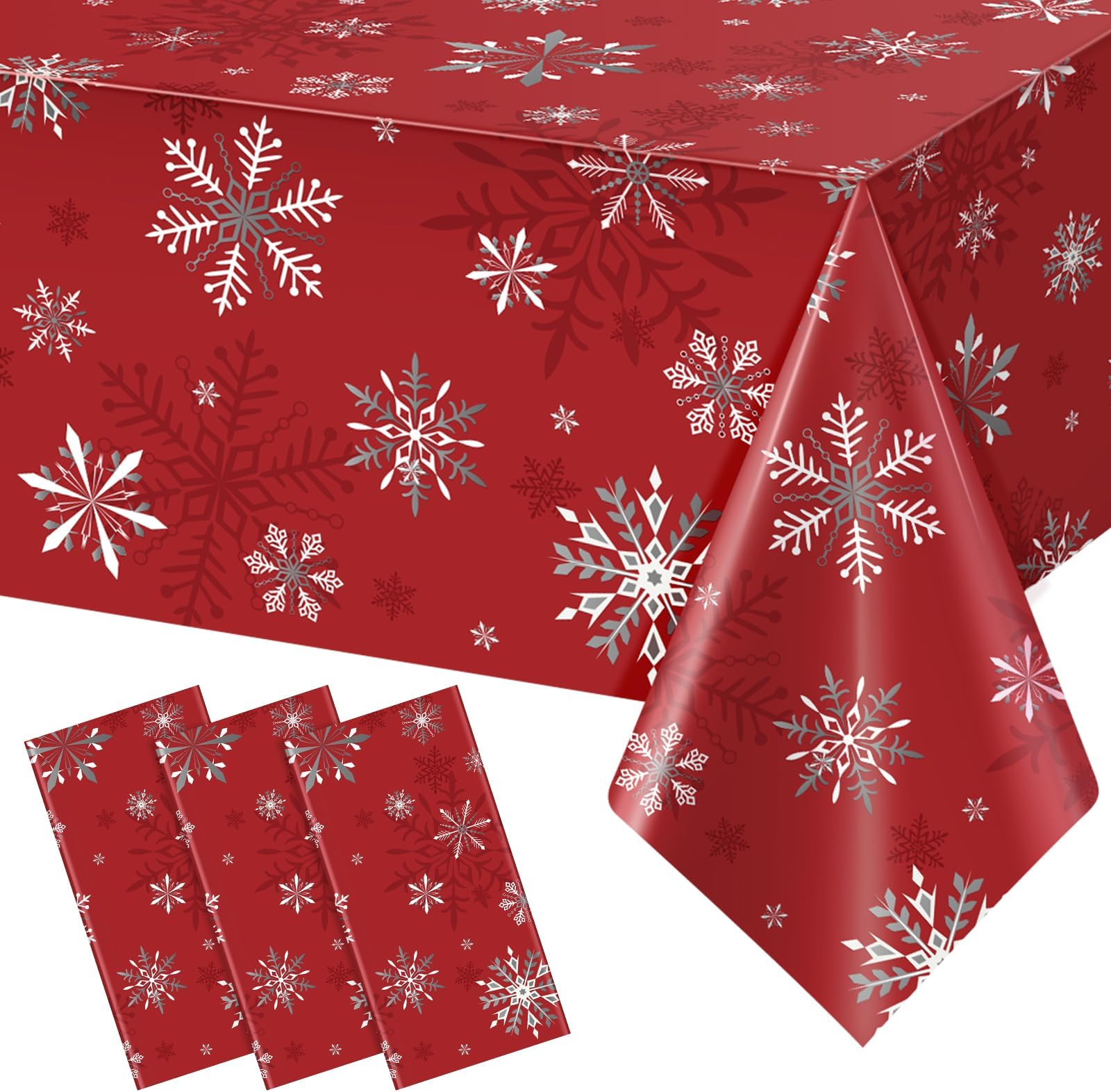 Amazon.com: 6 Pack Winter Snowflake Plastic Tablecloth Decorations ...