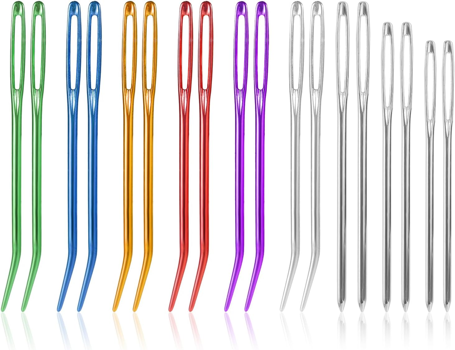 18pcs Large Eye Sewing Needles, Aluminum Big Eye Yarn Darning Blunt ...