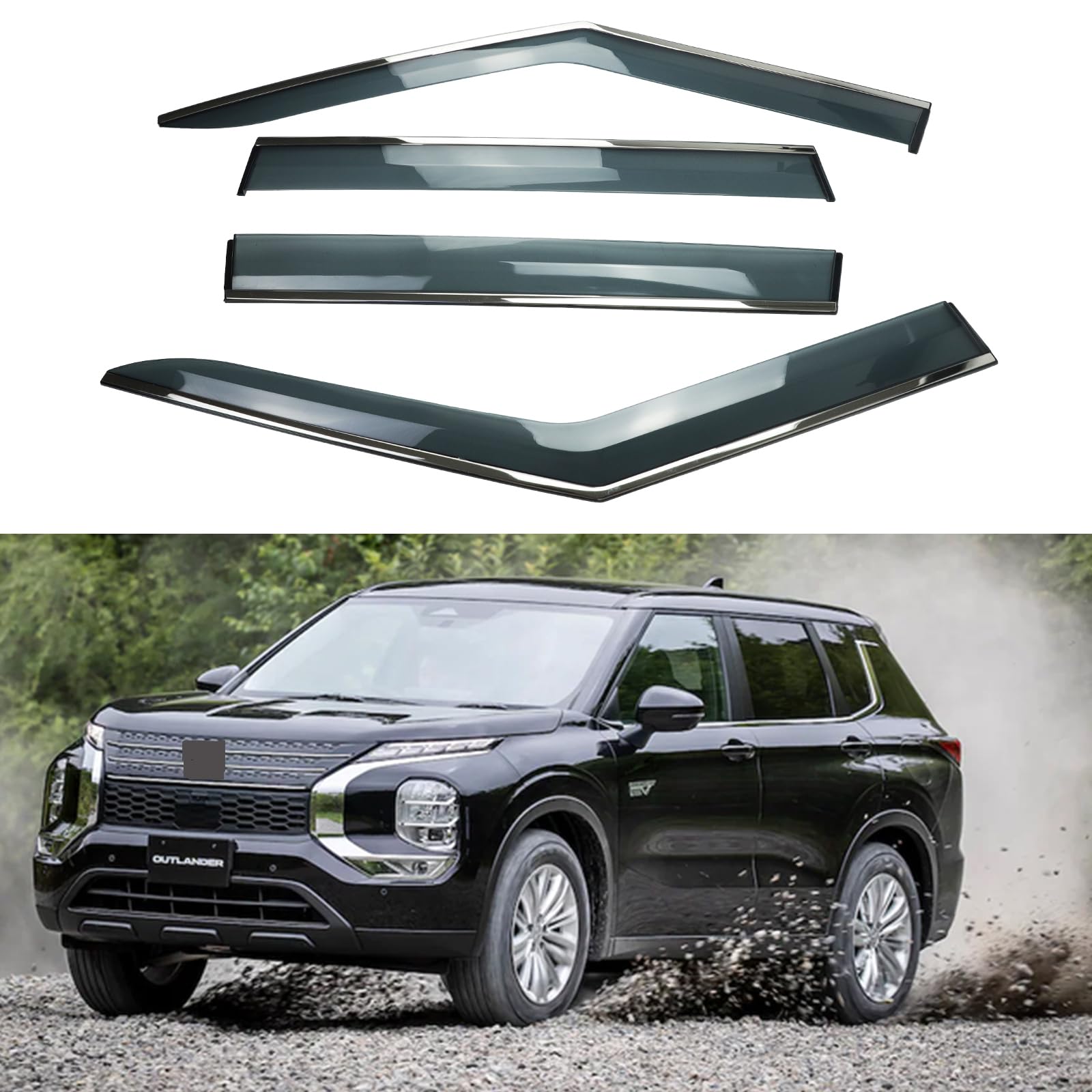 Amazon.com: DOPPAPS Auto Window Visor Ventilation Deflector, Car Rain ...