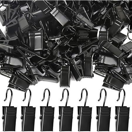 Amazon.com: Coideal 25 Pack Small Curtain Clips Hooks Wide Flat String ...