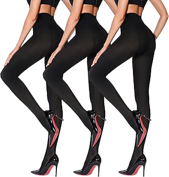 Honeysea Opaque Black Pantyhose for Women Tummy Control, Control Top ...