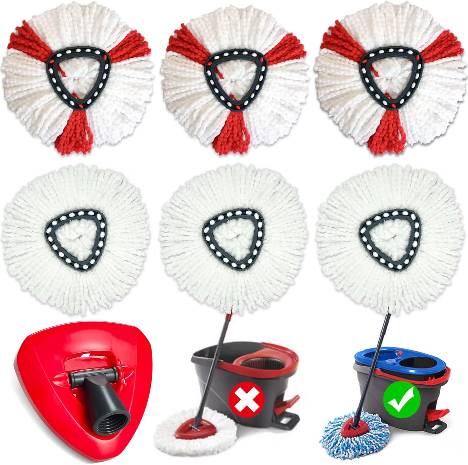 Amazon.com: Spin Mop Replacement Heads - Compatible with O-Ceda and ...