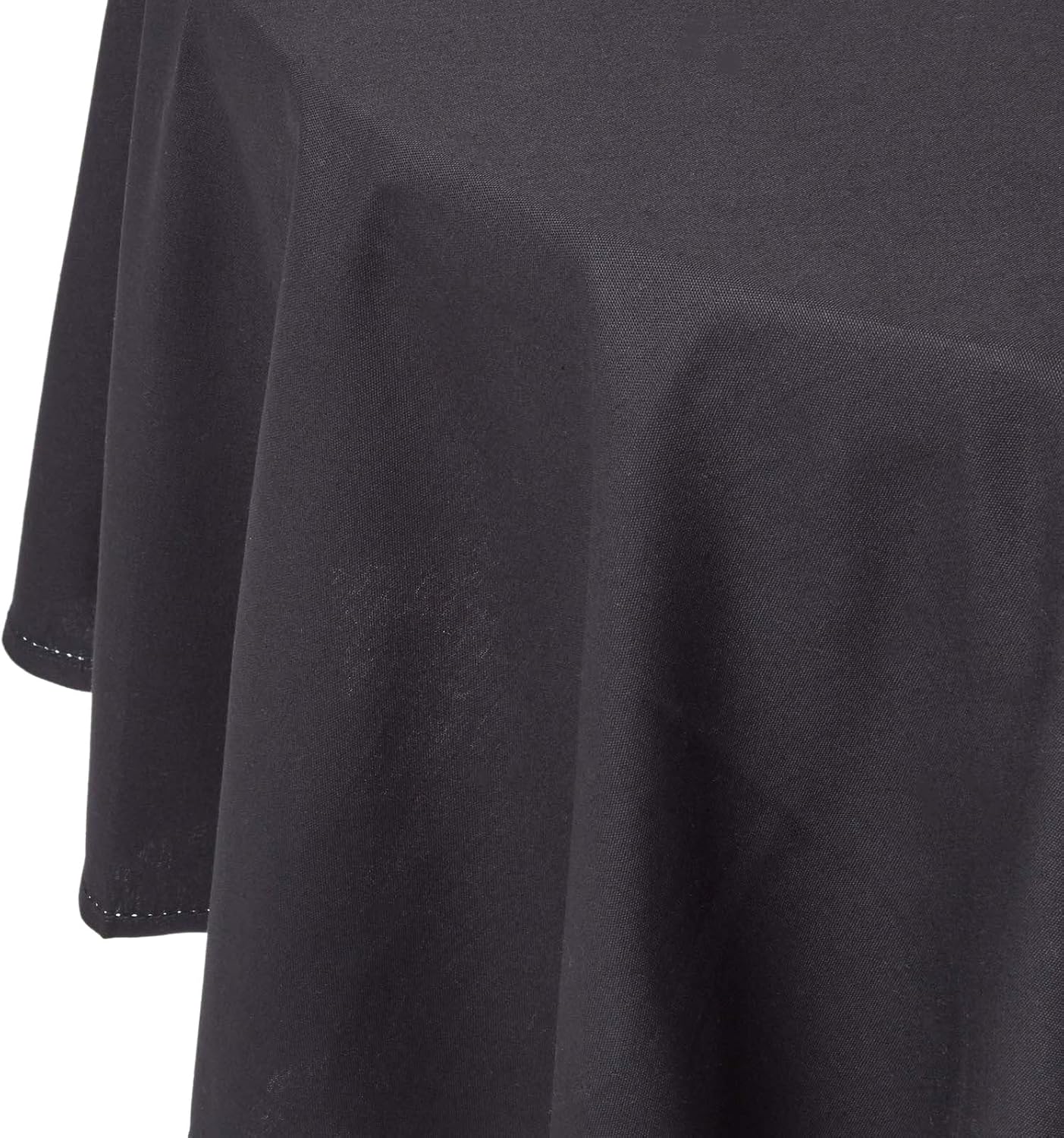 HOMESCAPES Black Table Cloth, Plain Cotton Round Tablecloth ...